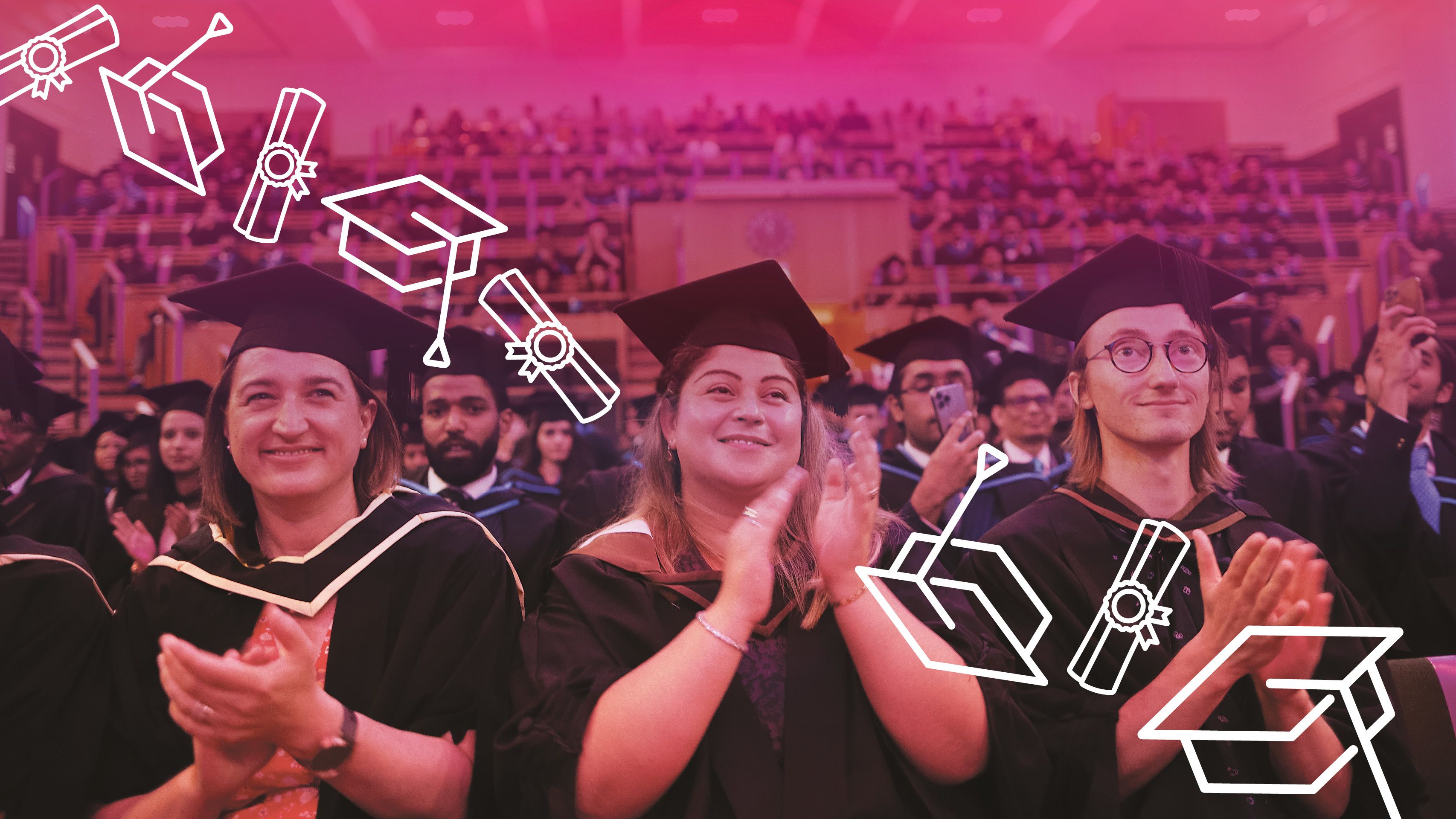 Graduates at graduation ceremony